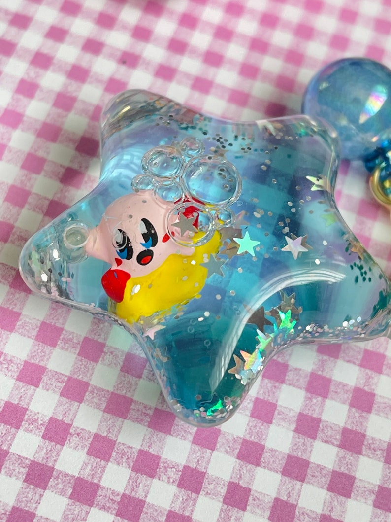 Kirby Star Liquid Keychain Kawaii Liquid Shaker Keychain - Etsy