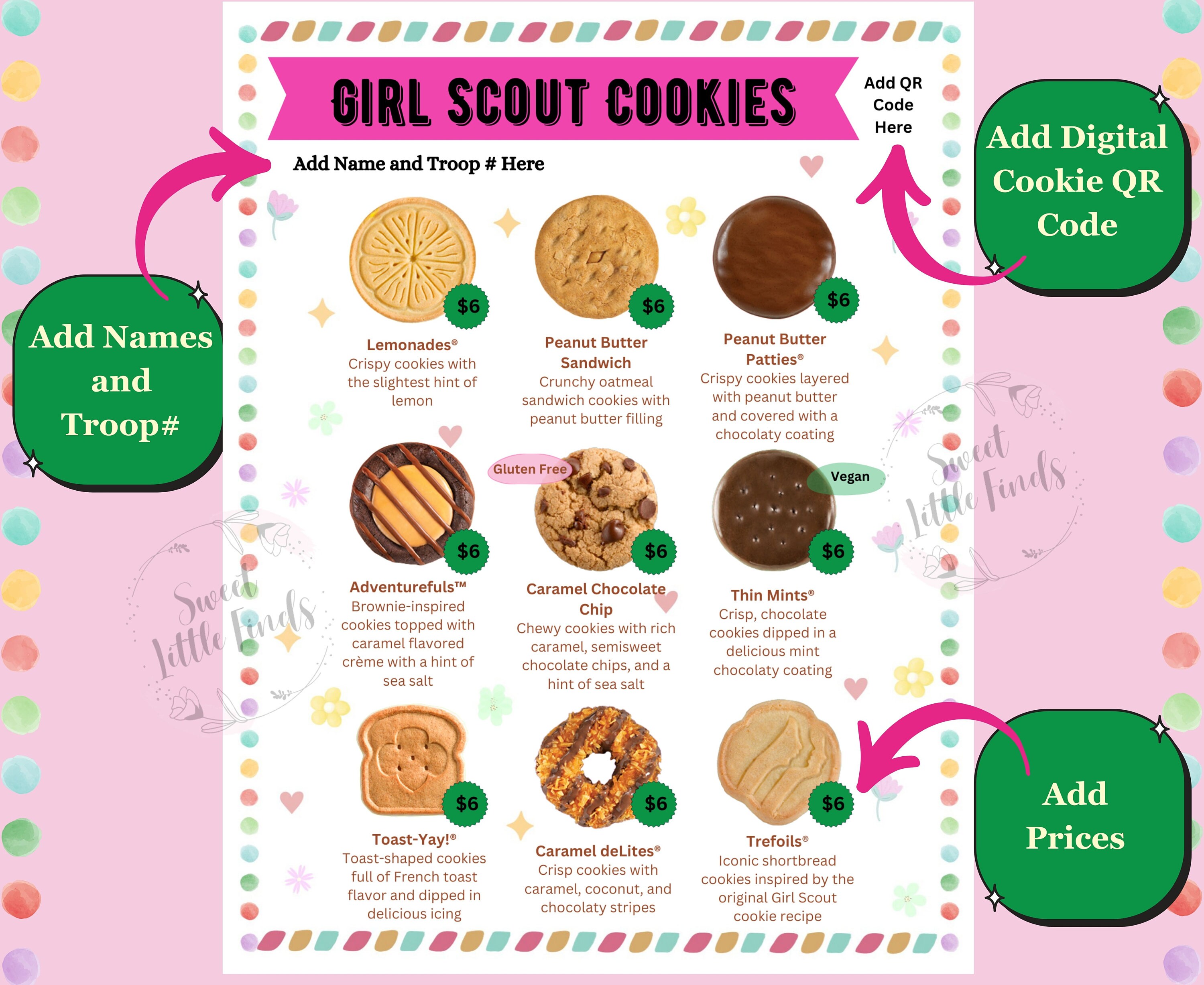 ABC Girl Scout Cookies Editable Canva Template Printable 2025 Price ...