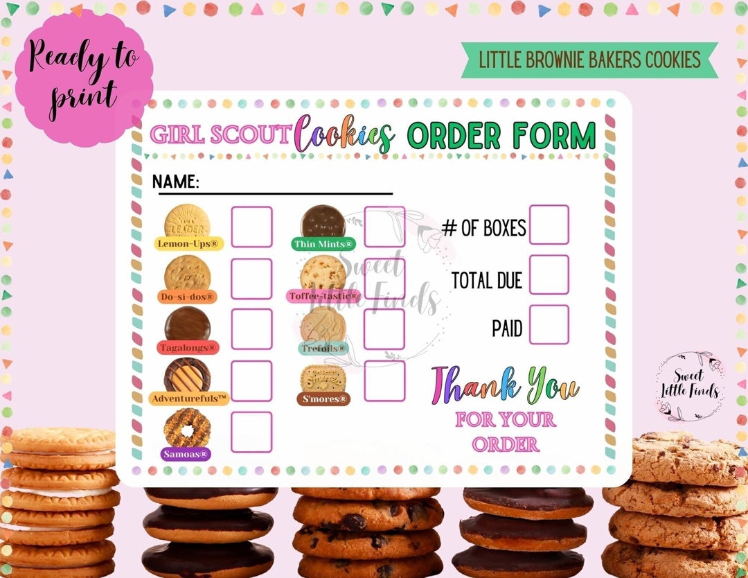 Girl Scout Cookies LBB 2025 Printable Order Form, Girl Scout Cookie ...