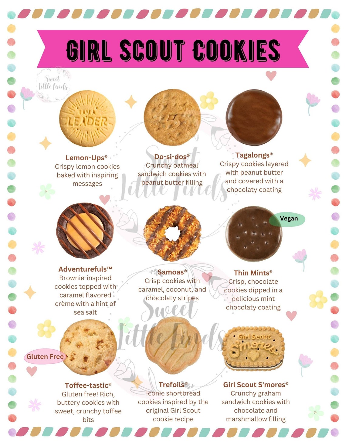 LBB Girl Scout Cookies Printable Cookie List Little Brownie Bakers ...
