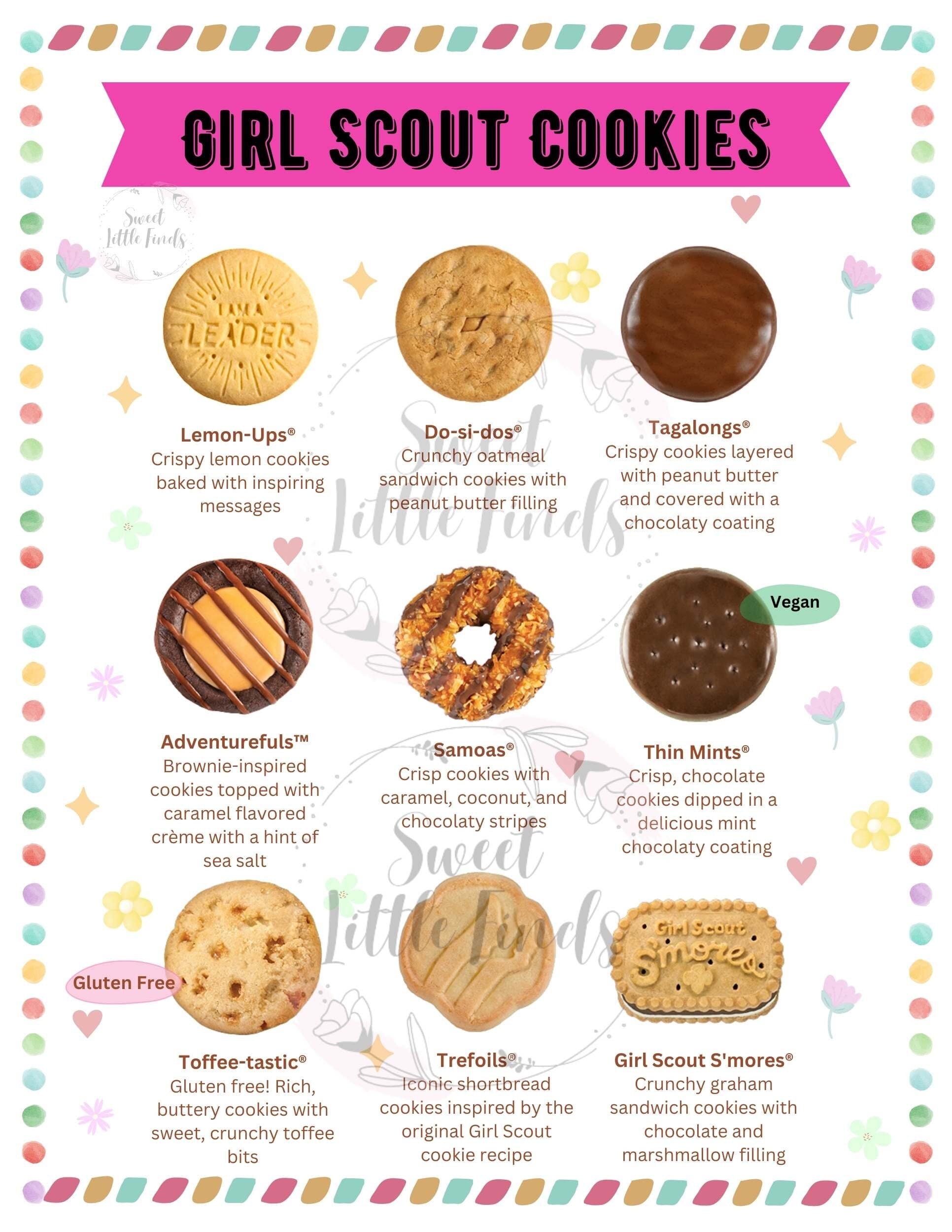 LBB Girl Scout Cookies Printable Cookie List Little Brownie Bakers ...