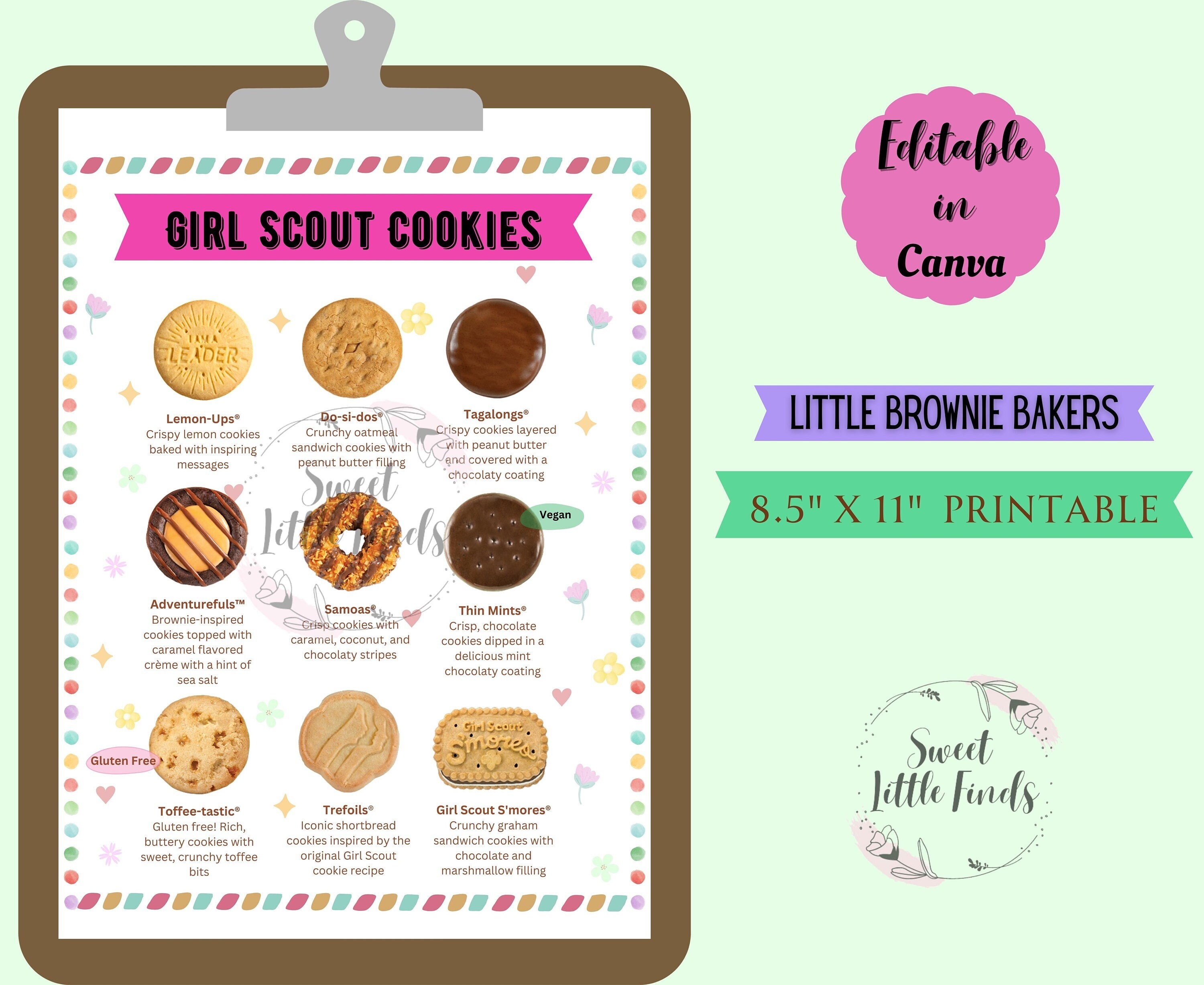LBB Girl Scout Cookies Editable Canva Template Printable 2025 Price ...