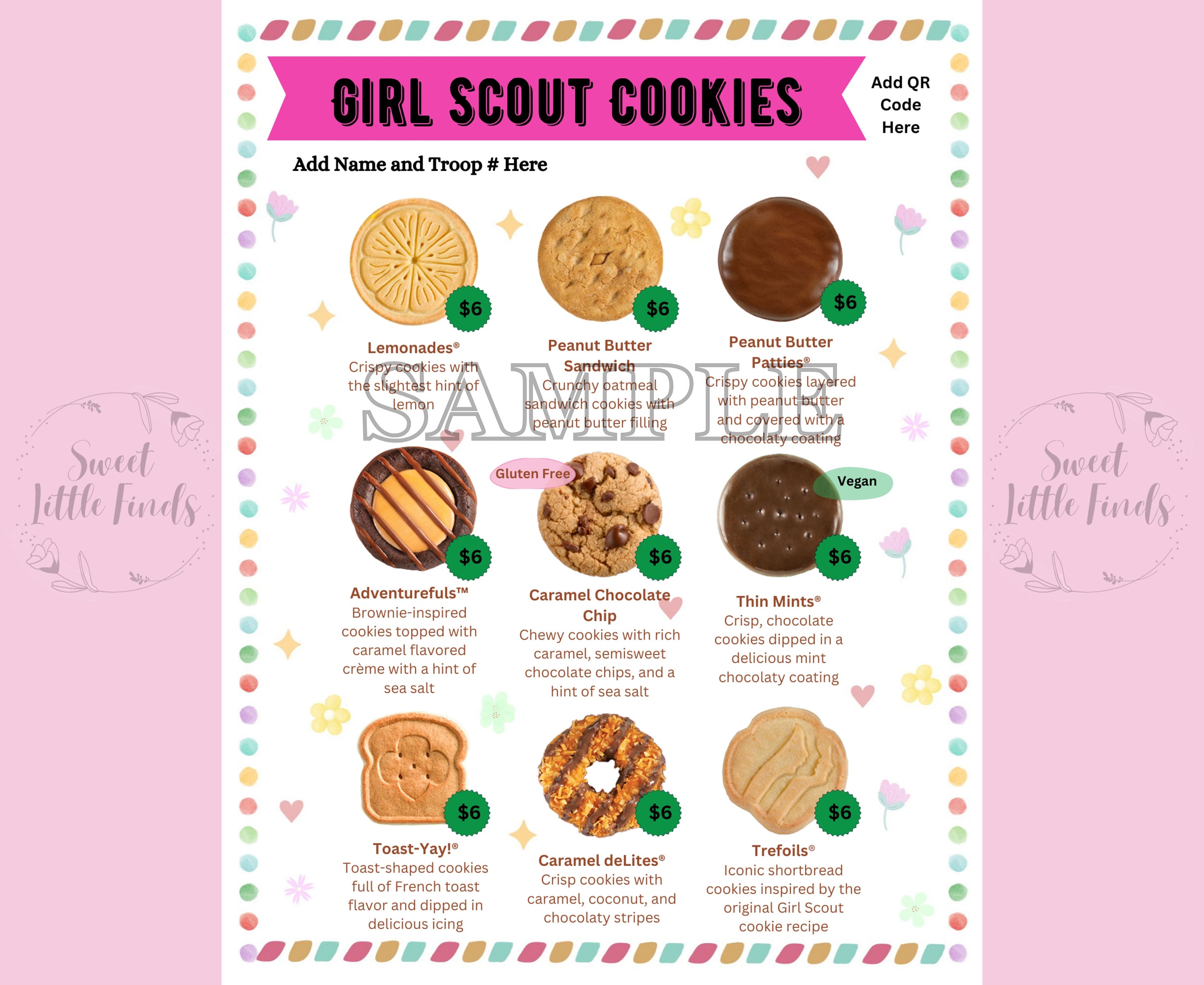 ABC Girl Scout Cookies Editable Canva Template Printable 2025 Price ...