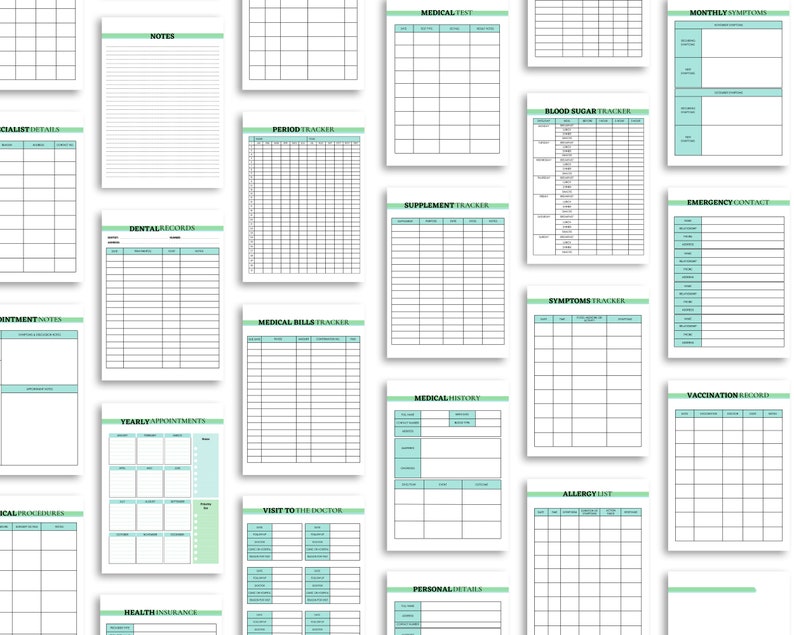 Medical Binder | Health Tracker | Printable Planner | Symptom Tracker ...