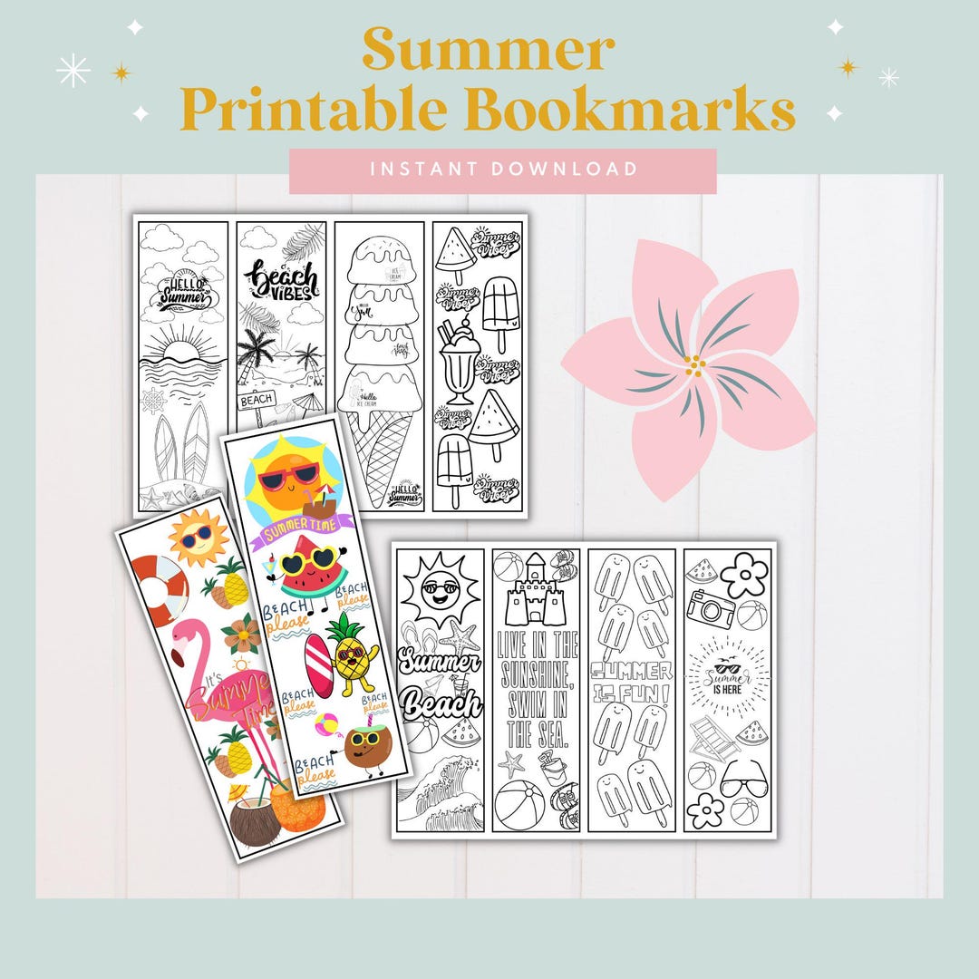 Printable Summer Bookmarks - Instant Download for Fun Summer Reading ...