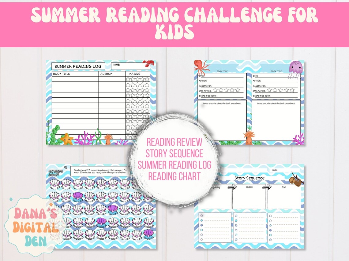 Summer Reading Challenge for Kids Ocean Theme Reading Games - Etsy