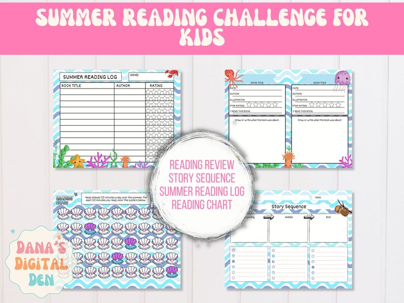 Summer Reading Challenge for Kids Ocean Theme Reading Games - Etsy