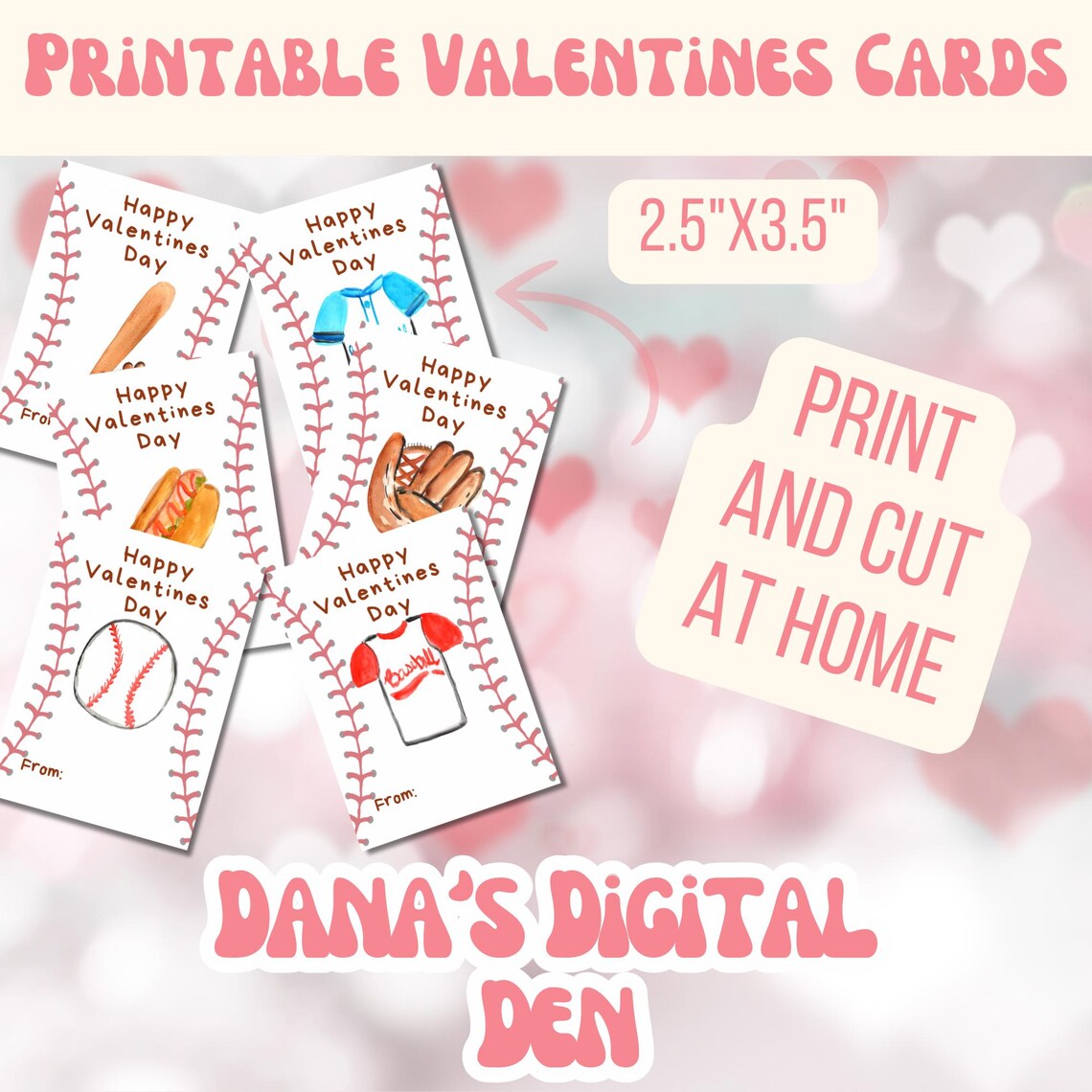 Baseball Valentine Cards for Kids – Printable Classroom Exchange Set ...