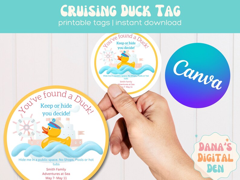 Cruising Duck Tags Editable Template Cruise Duck Tags Printable ...