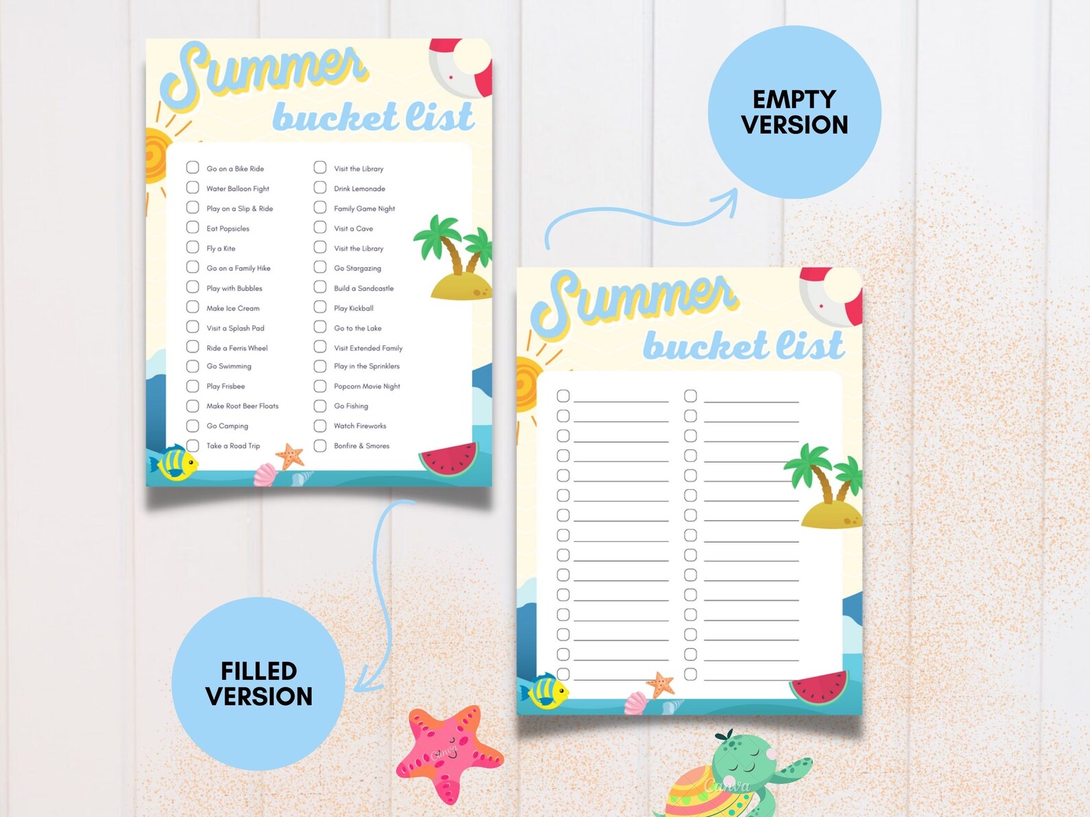 Printable Summer Bucket List | Instant Download | Fun Activities ...