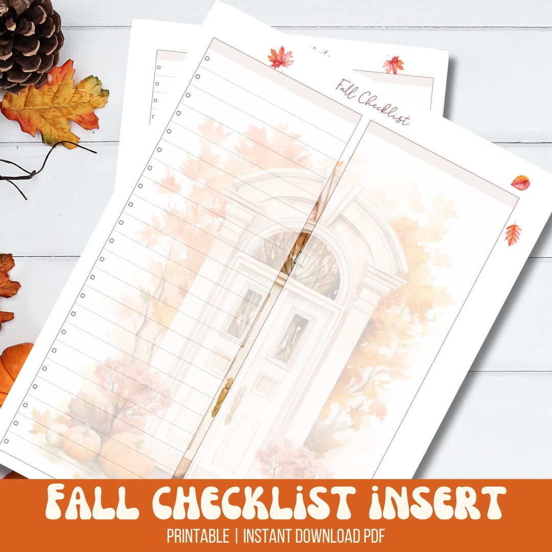 Create Your Own Customizable Blank Fall Checklist - Design Your Perfect ...
