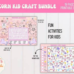 Kids Summer Craft Activities | Unicorn Craft Bundle | Printable Crafts ...