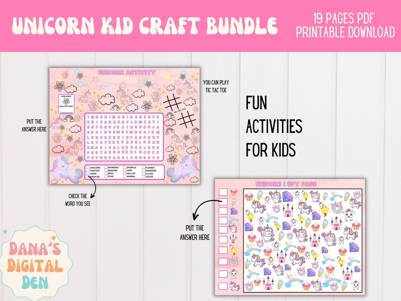 Kids Summer Craft Activities | Unicorn Craft Bundle | Printable Crafts ...