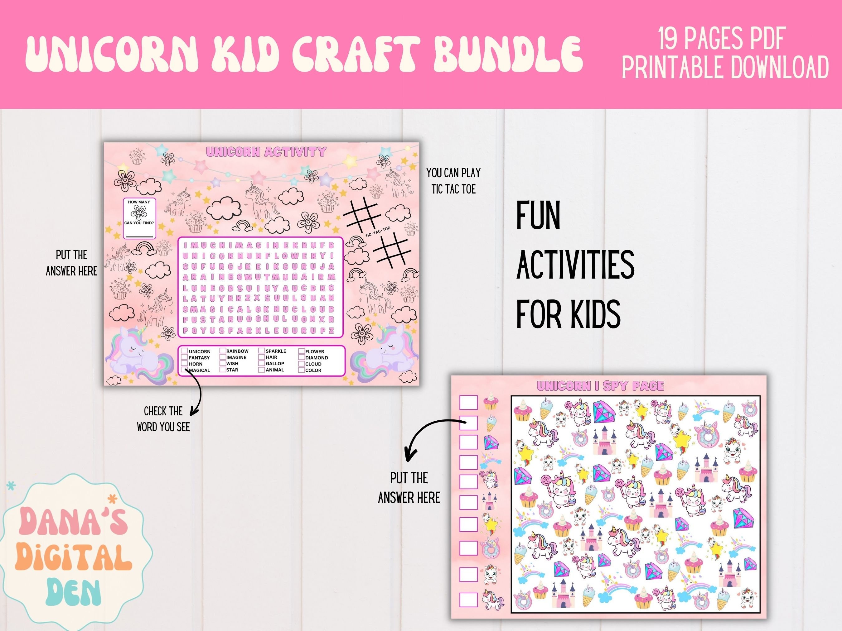 Kids Summer Craft Activities | Unicorn Craft Bundle | Printable Crafts ...