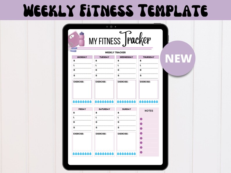 Weekly Exercise Tracker | Meal Tracker Insert | Goodnotes Template ...