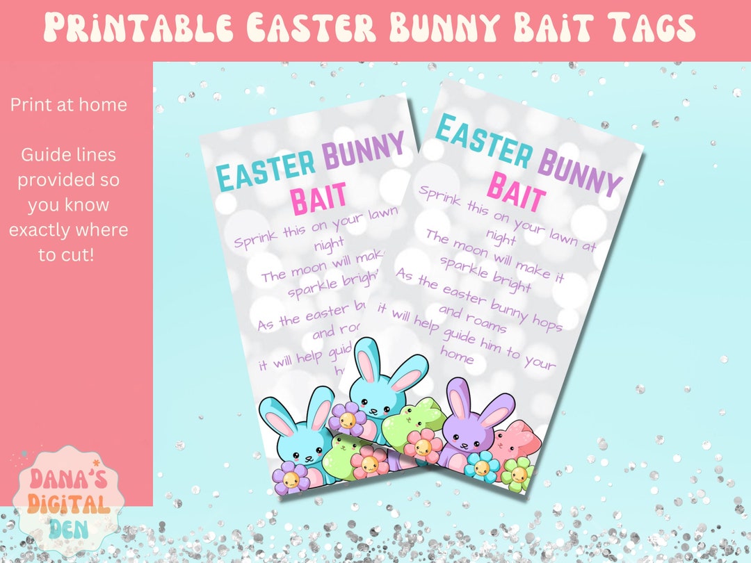 Easter Bunny Bait Printable Tag Bunny Bait Gift Tag Easter Treat Favor ...