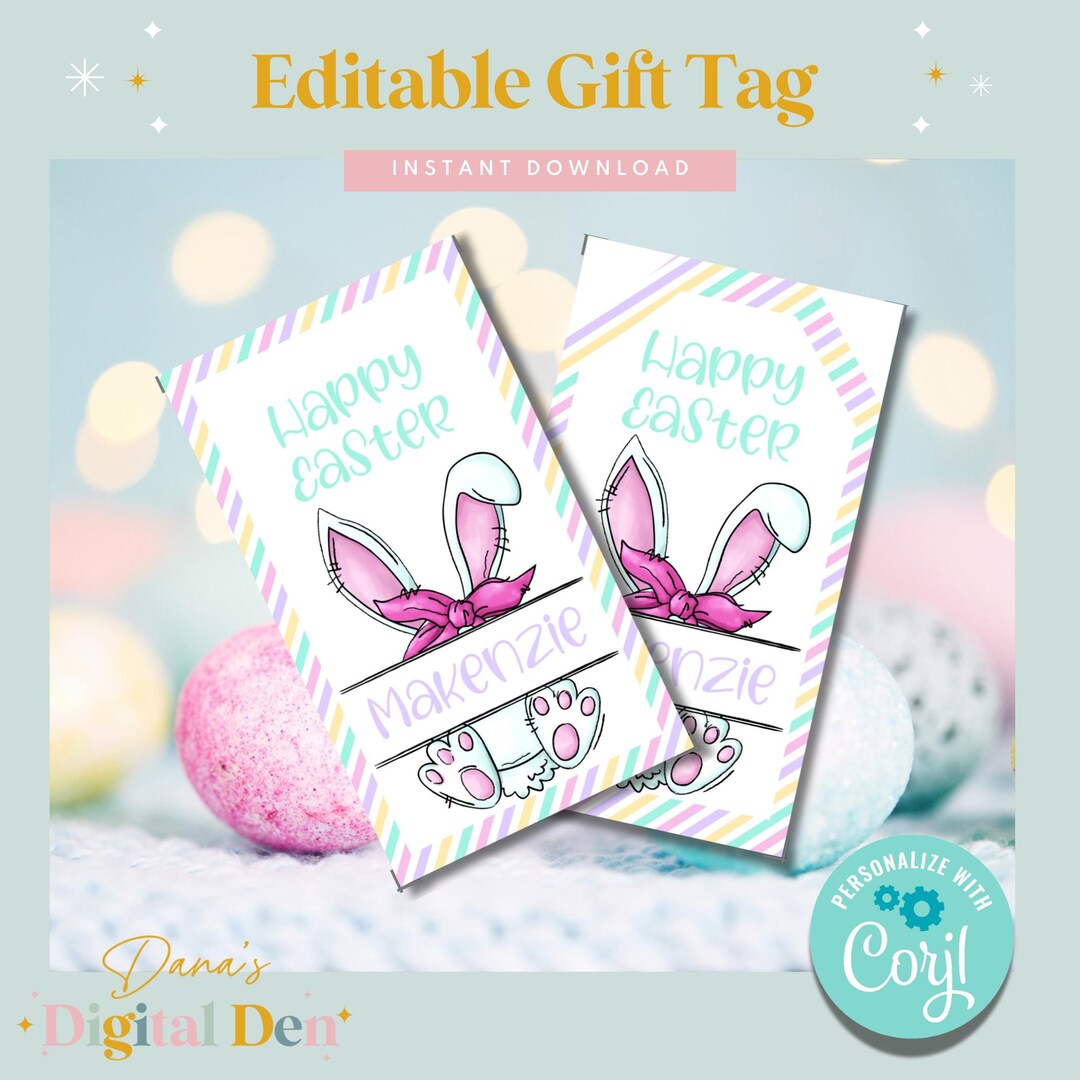 Editable Easter Gift Tag – Printable DIY Easter Tag, 2 Designs ...