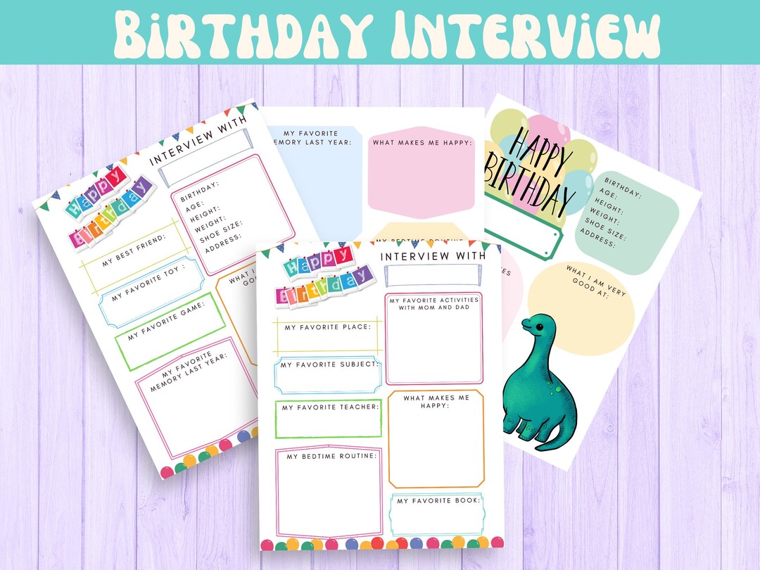 Birthday Interview Printables | Birthday Milestones | Birthday Game for ...