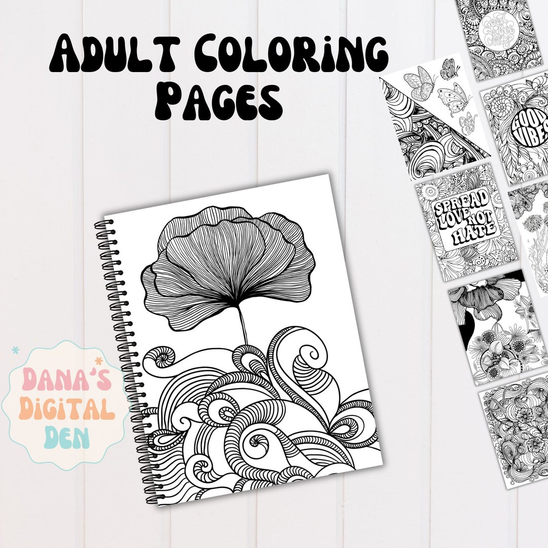 Relaxing Adult Coloring Pages | Digital Download | Stress Relief ...