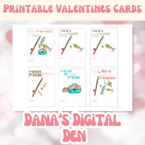 Printable Fishing Valentine Cards for Kids | 6 Fun Designs | Digital ...