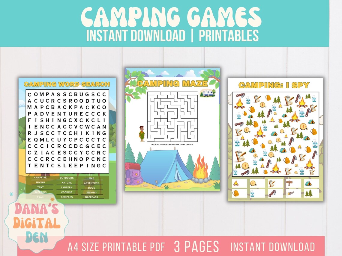 Printable Camping Games | Children's Activities | Camping Fun | Outdoor ...