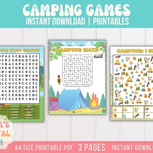 Printable Camping Games | Children's Activities | Camping Fun | Outdoor ...