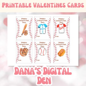 Baseball Valentine Cards for Kids – Printable Classroom Exchange Set ...