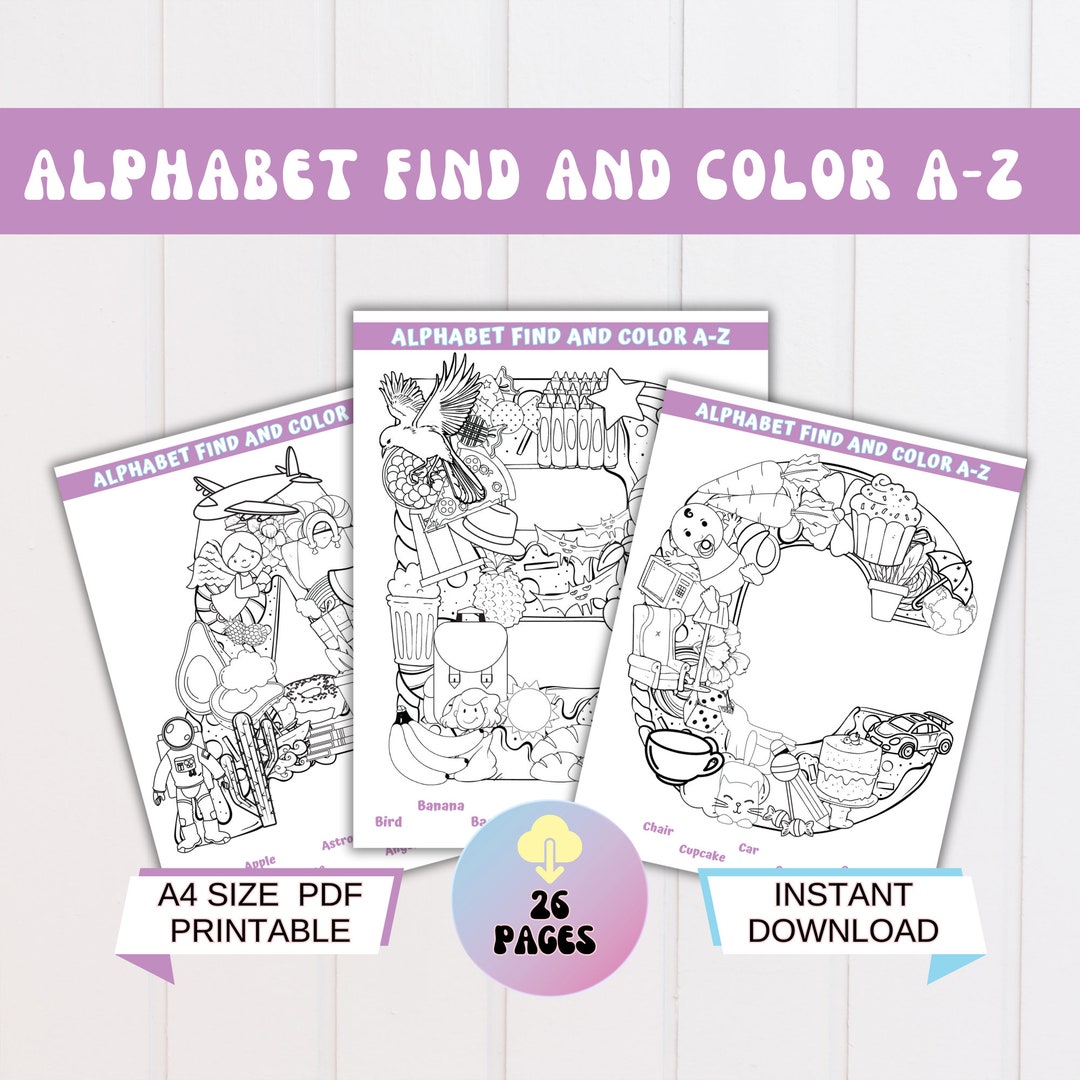 Alphabet Color and Find Bundle - Interactive Learning, 26 Letters ...