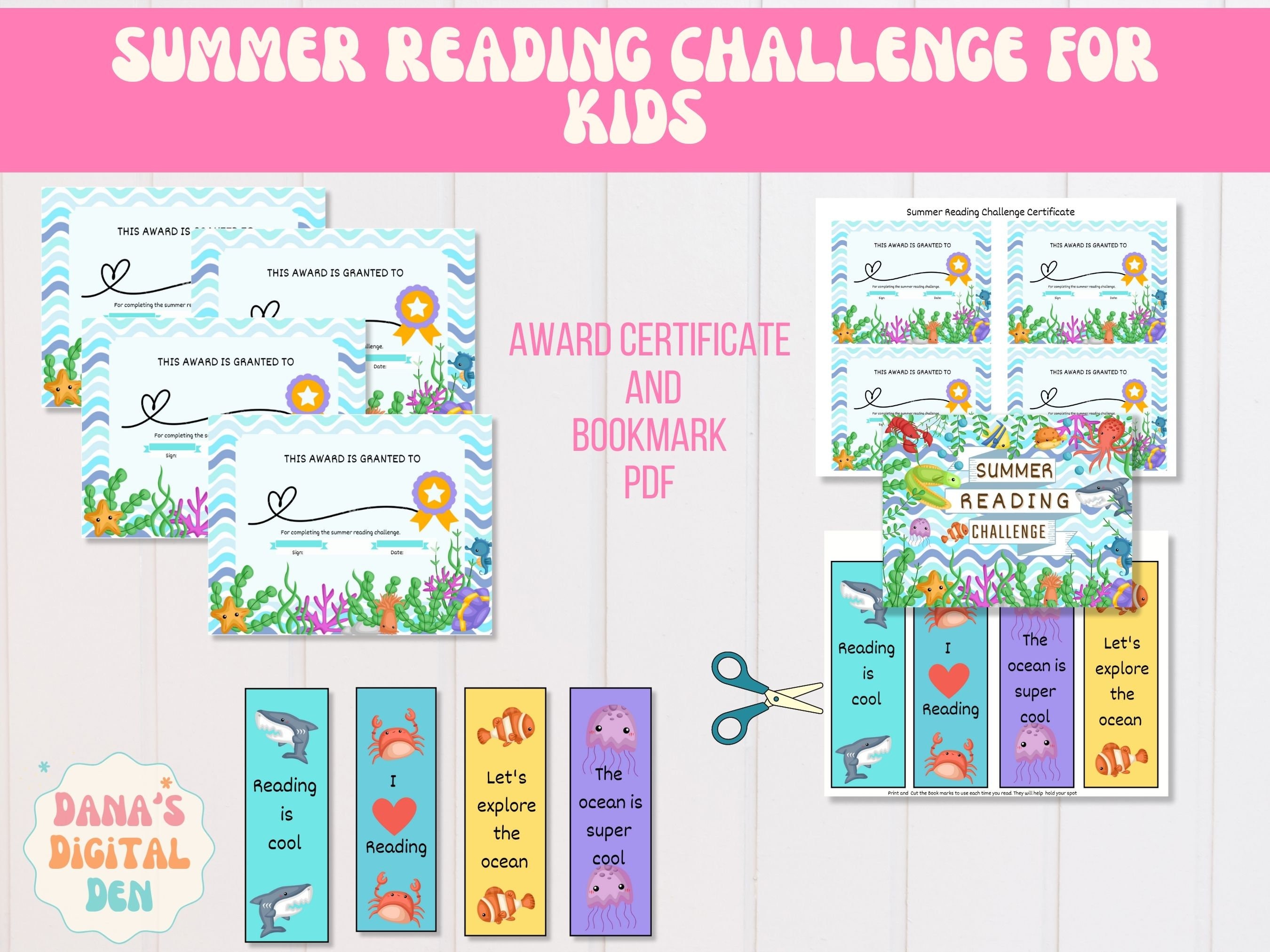 Summer Reading Challenge for Kids Ocean Theme Reading Games - Etsy