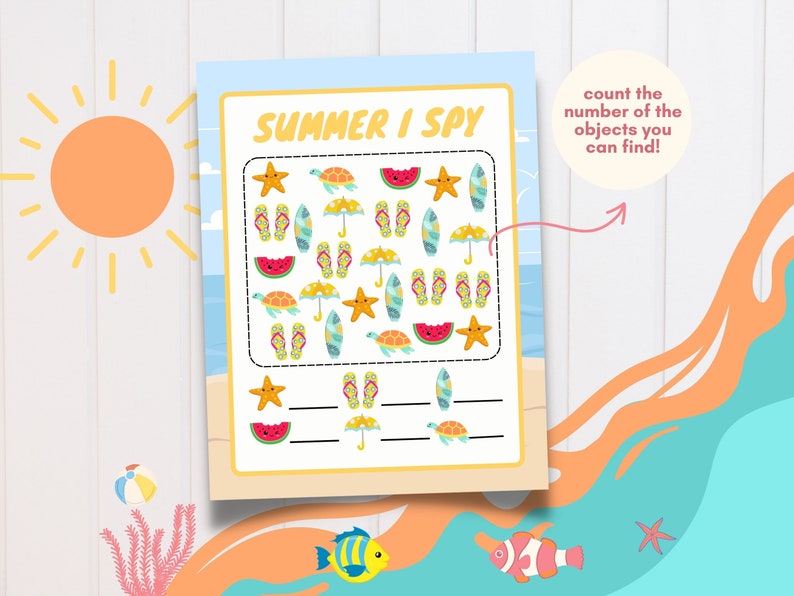 Printable Summer Games Maze , I-spy, Word Search Kids Games Printable ...