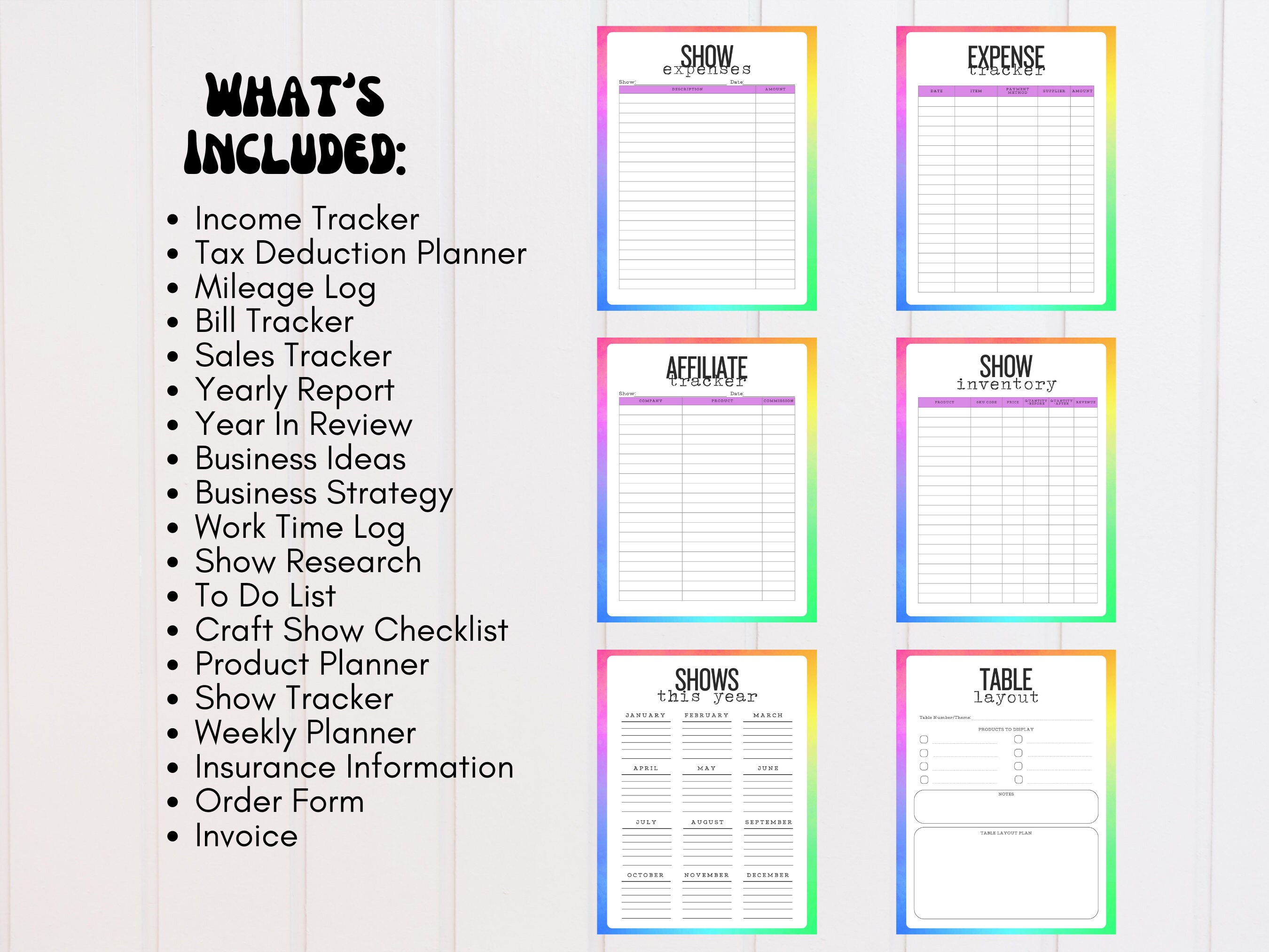 Craft Show Planner Printable | Organize Your Craft Shows | Instant ...