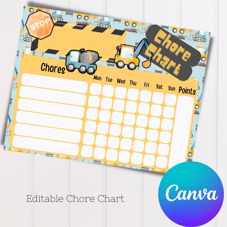 Printable Chore Chart | Editable Chore Chart | Rewards Chart | Daily ...