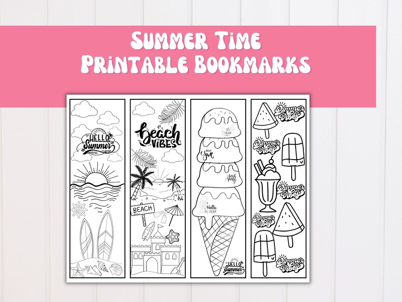 Printable Summer Bookmarks Instant Download for Fun Summer - Etsy