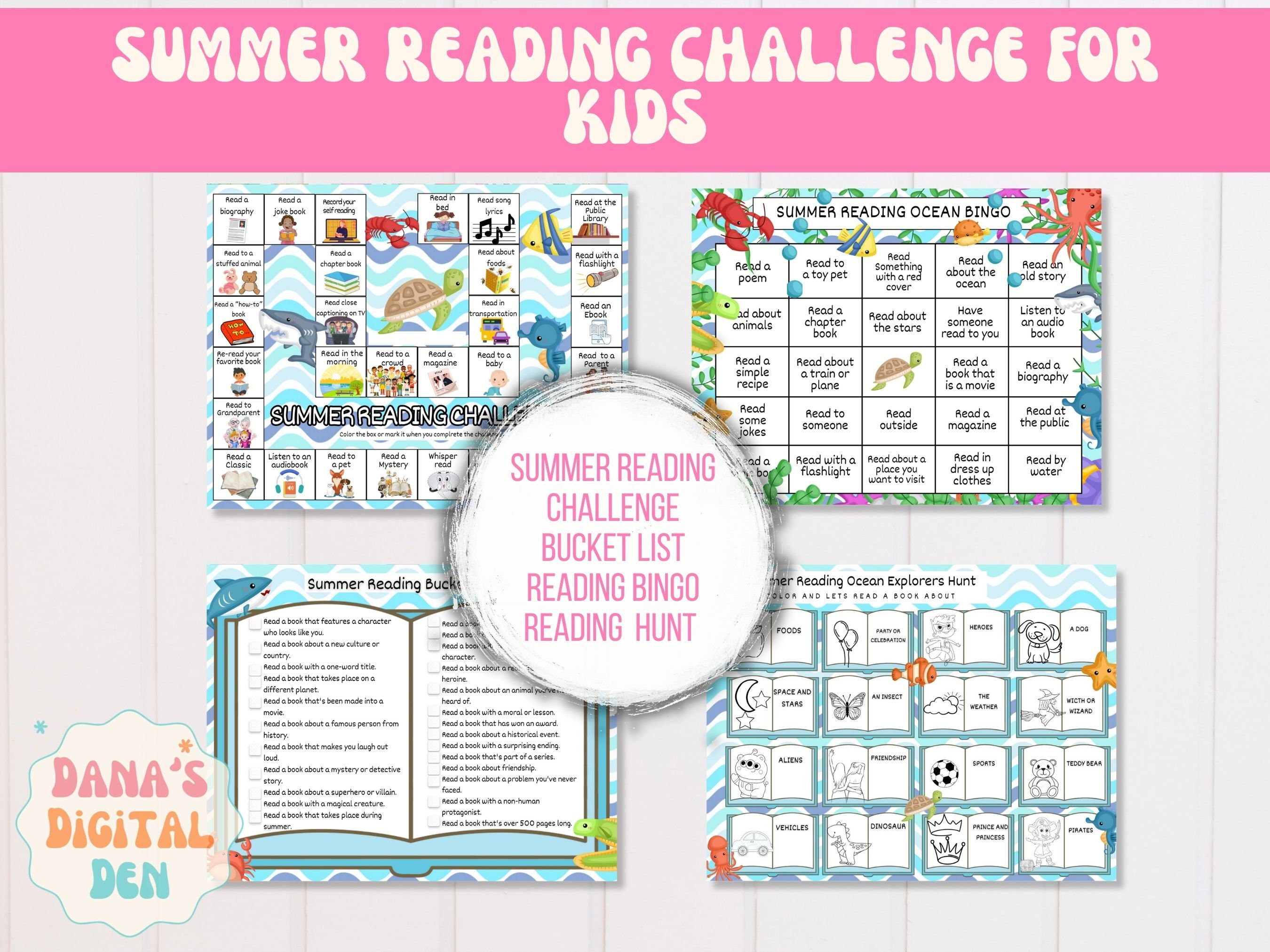 Summer Reading Challenge for Kids Ocean Theme Reading Games - Etsy