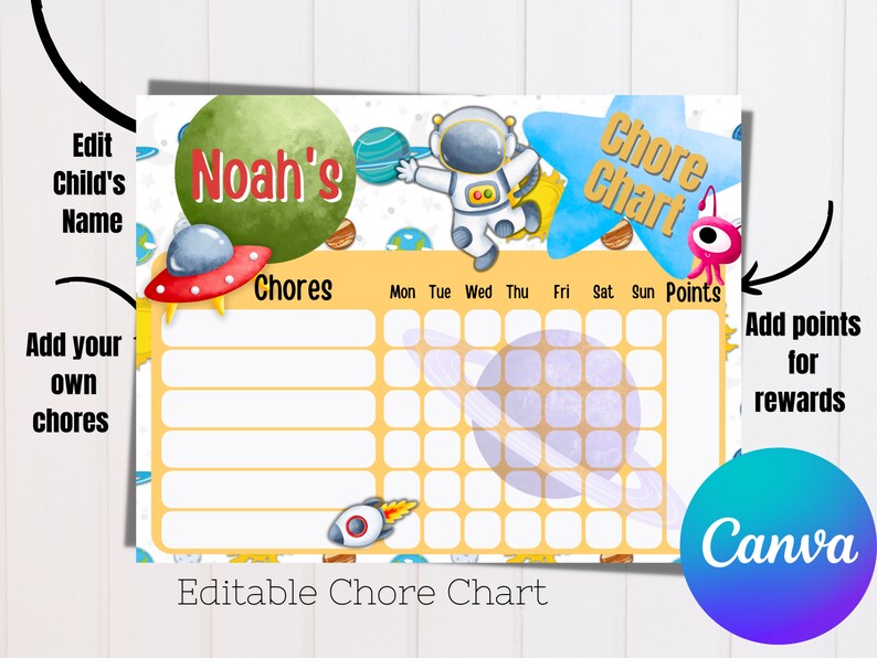 Kids Chore Chart Printable Full Day Visual Routine Morning/afternoon ...