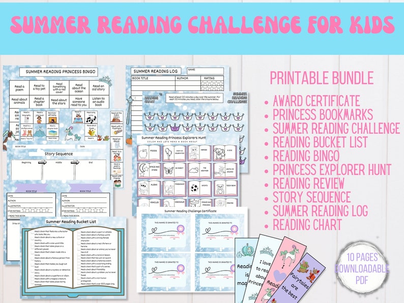 Summer Reading Challenge for Kids | Princess Theme Reading Games ...