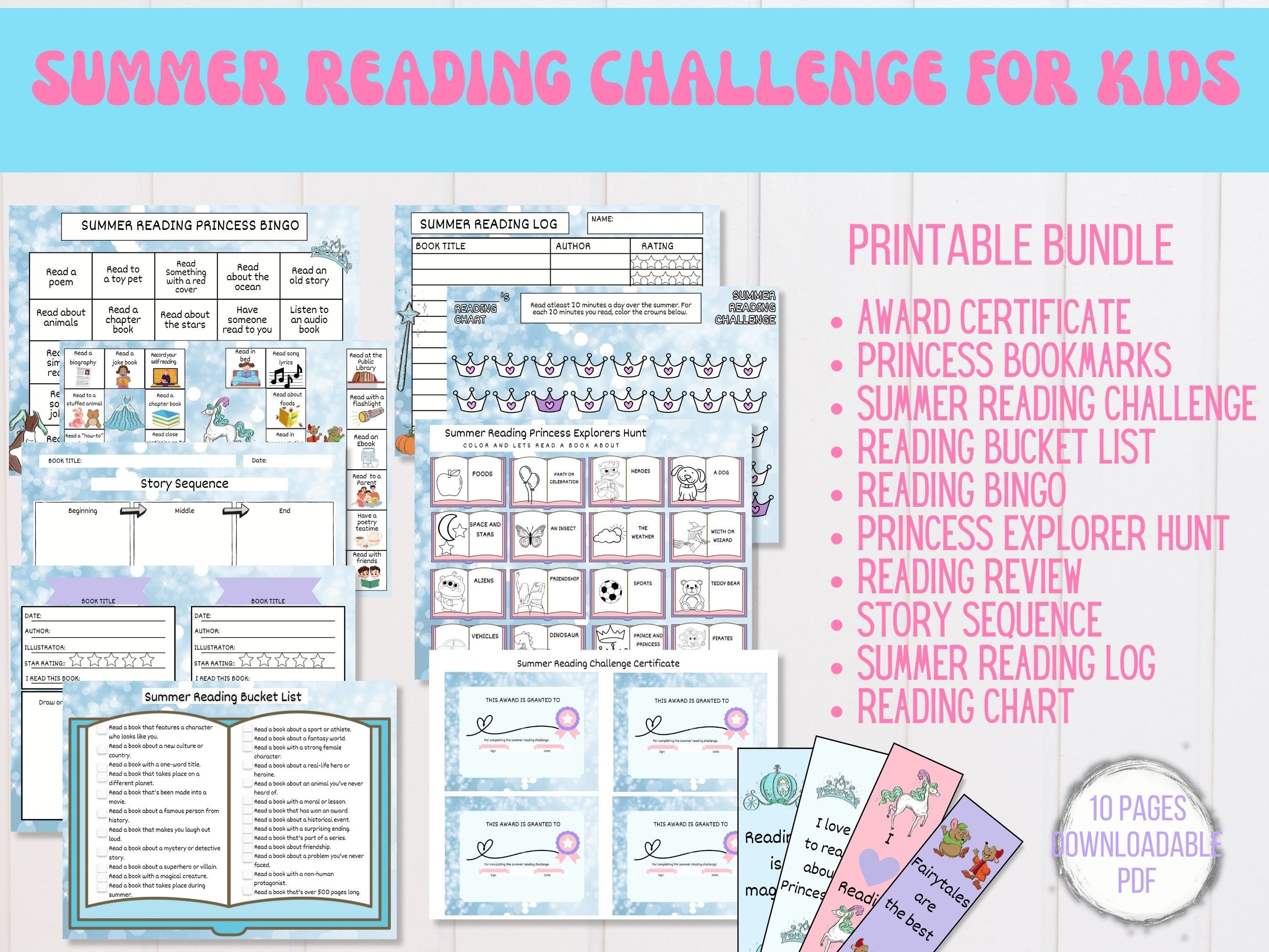 Summer Reading Challenge for Kids | Princess Theme Reading Games ...