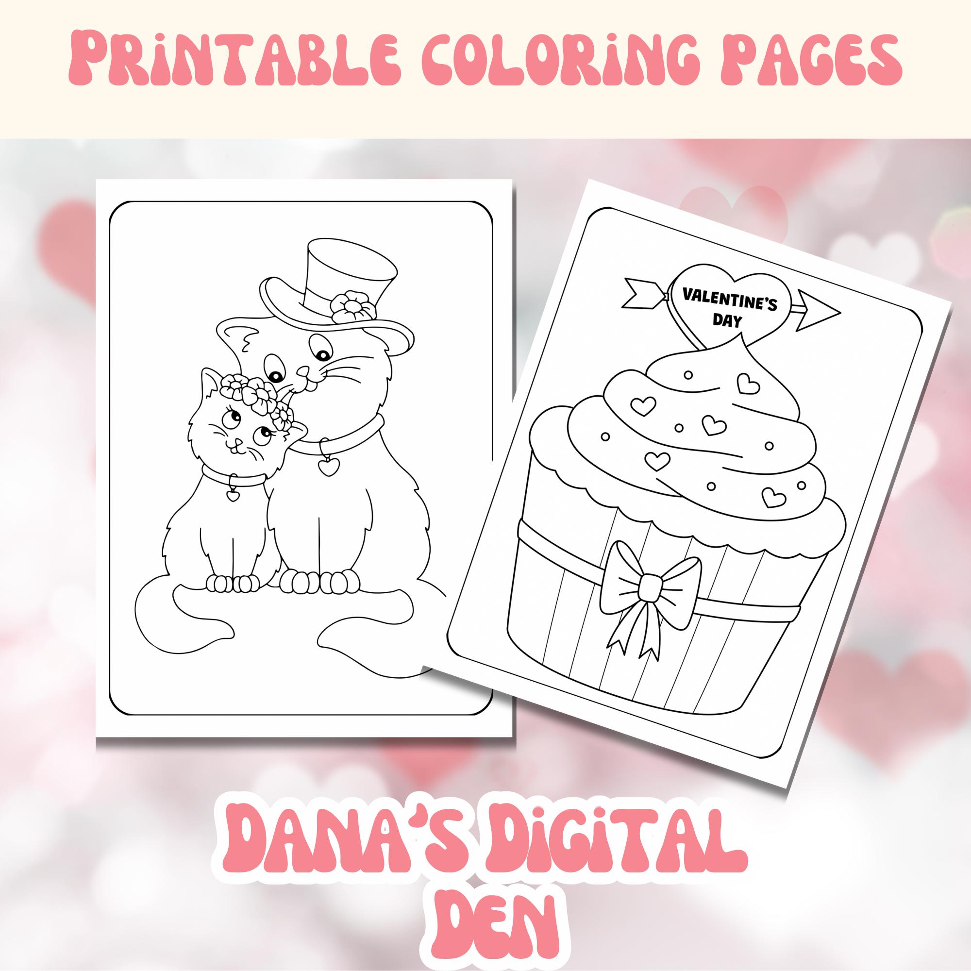 10 Printable Valentine Coloring Pages for Kids, Instant Download, Fun ...