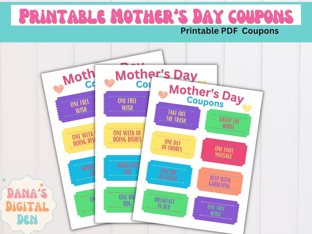 Printable Mother's Day Coupons |printable Mothers Day Coupons | Mothers ...