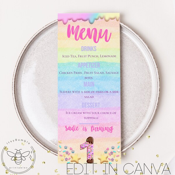 Birthday Lunch Menu - Etsy