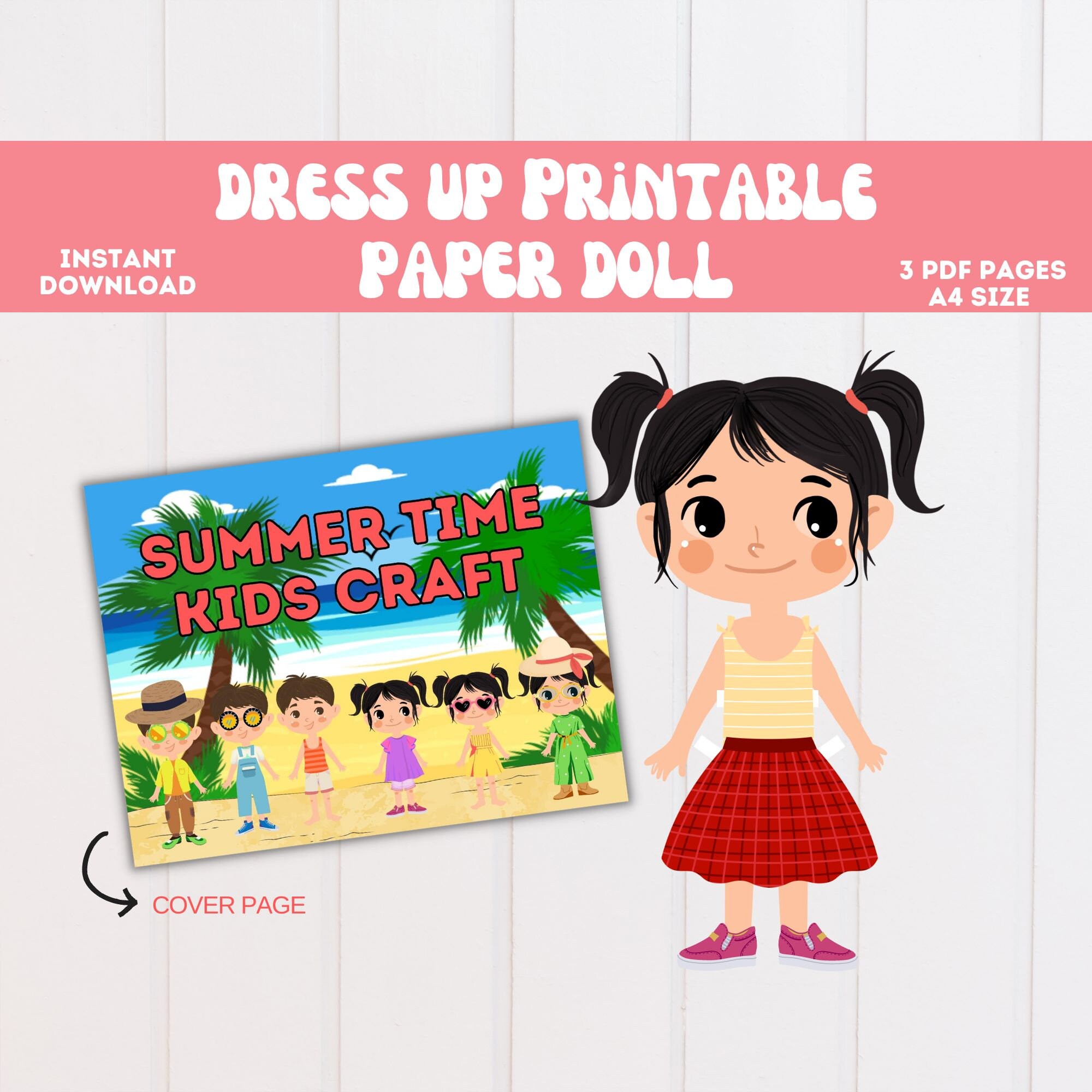 Printable Summer Dress-up Paper Dolls Instant Download Creative Fun for ...