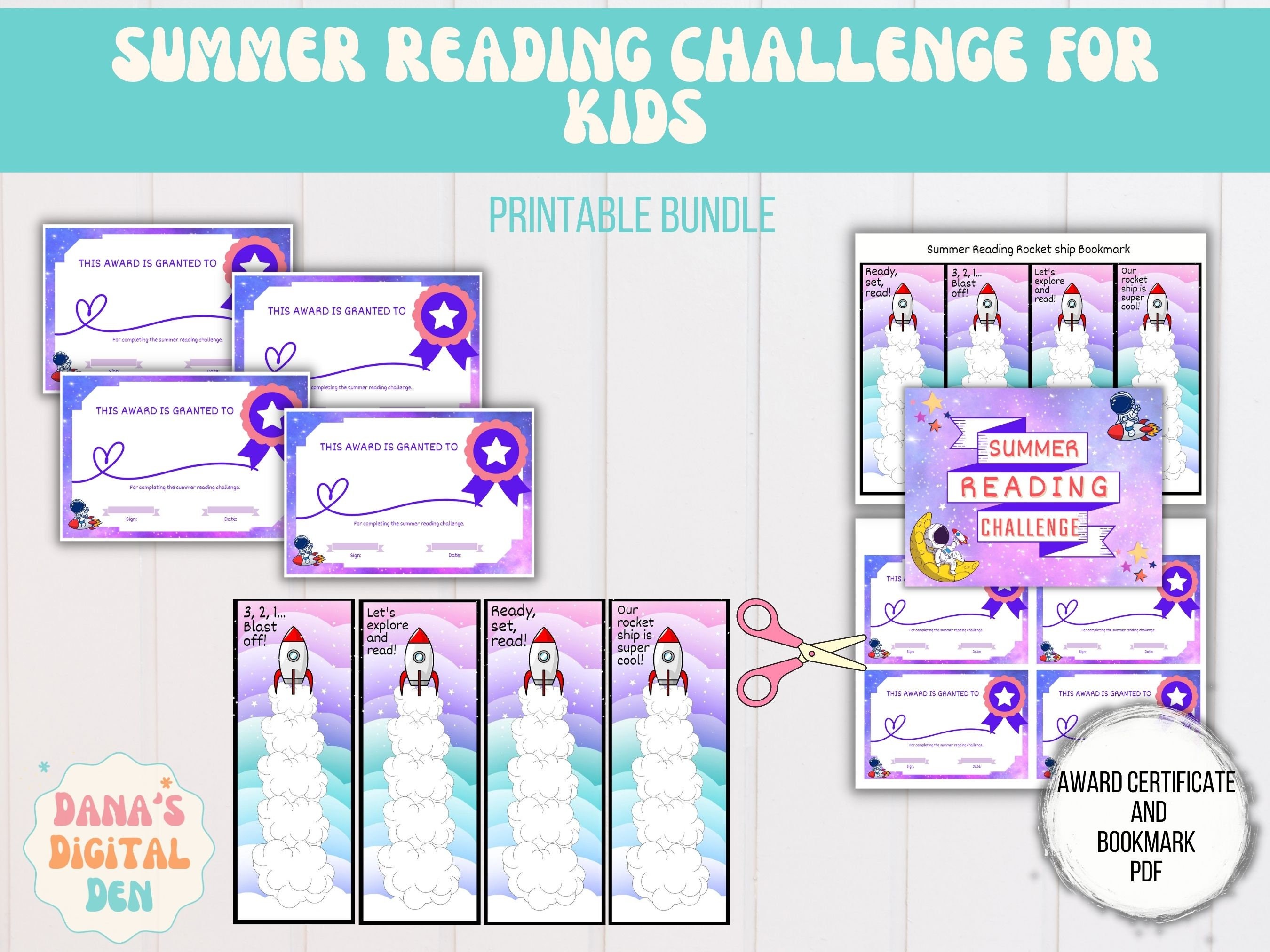 Summer Reading Challenge for Kids Rocket Theme Reading Games - Etsy