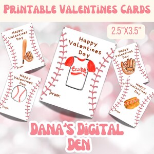 Baseball Valentine Cards for Kids – Printable Classroom Exchange Set ...