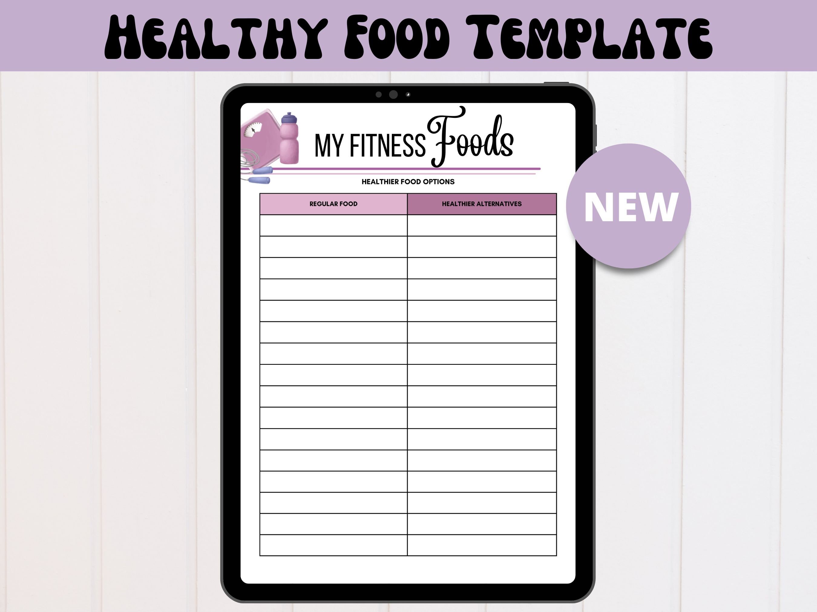 Food Tracker Template | Goodnotes Template | Healthy Foods Printable ...