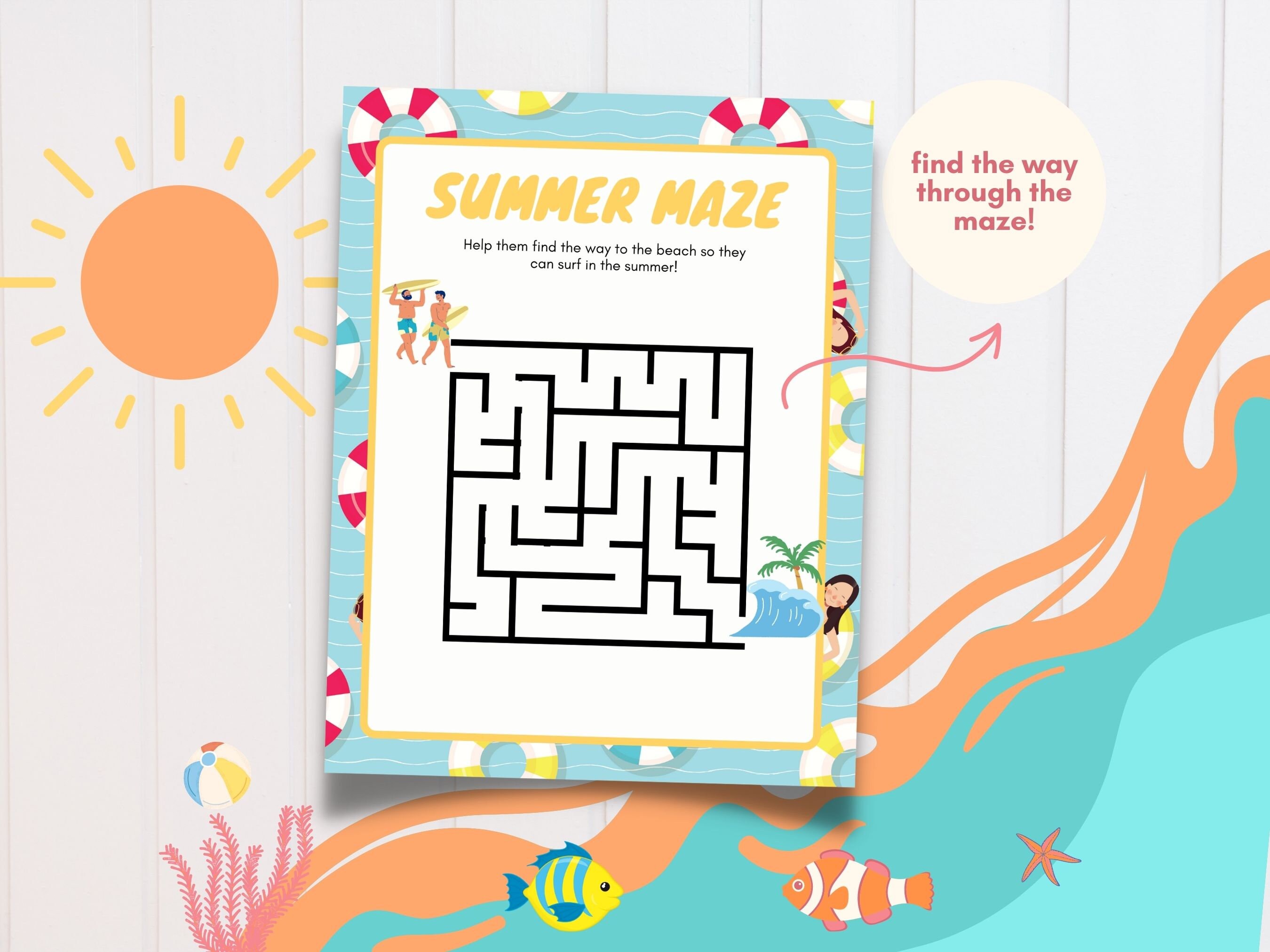 Printable Summer Games | Maze , I-spy, Word Search | Kids Games ...