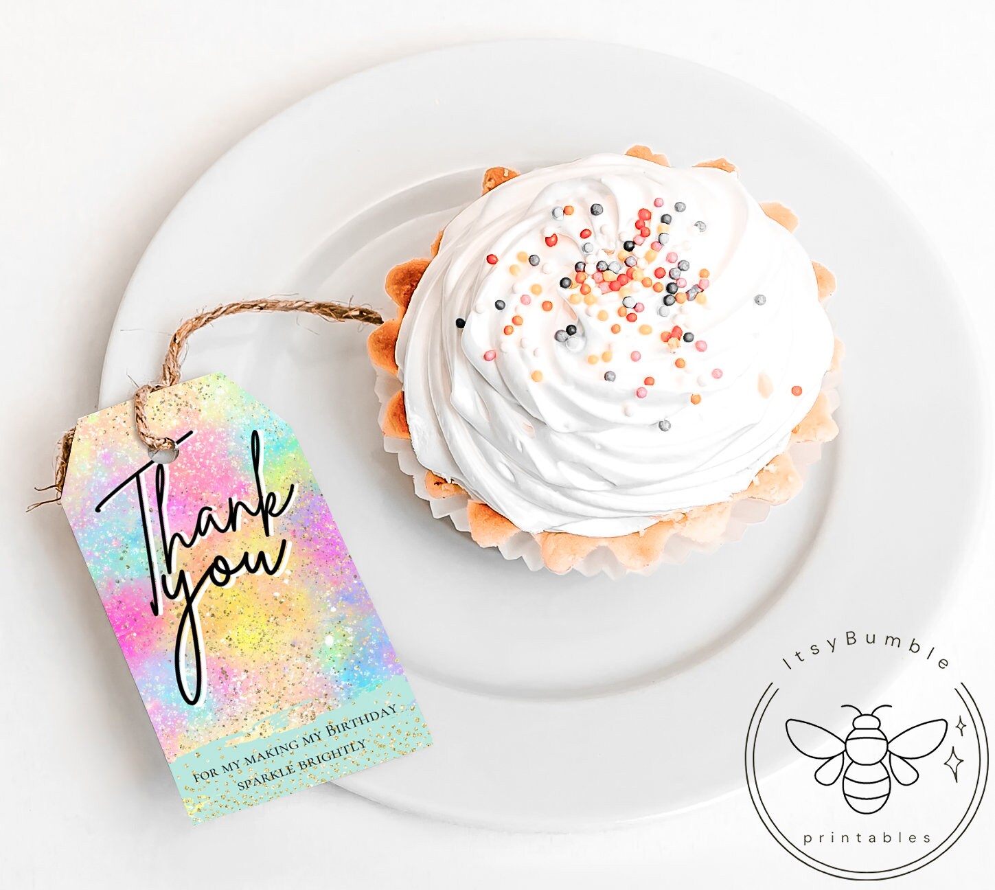 Editable Thank You Tags Birthday Party Favor Tags Girls Birthday Party ...
