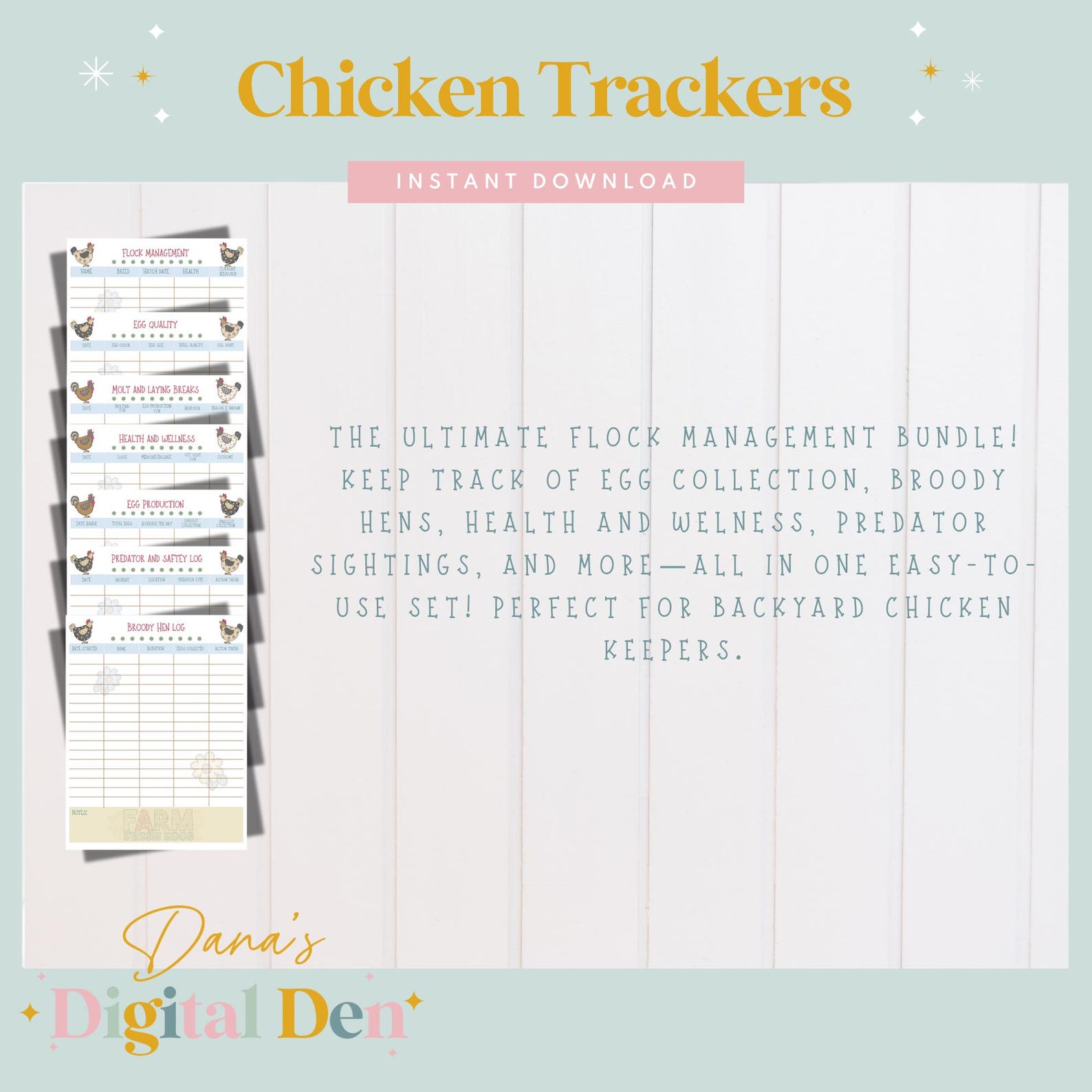 Ultimate Chicken Flock Management Bundle – Printable Flock Log, Egg ...