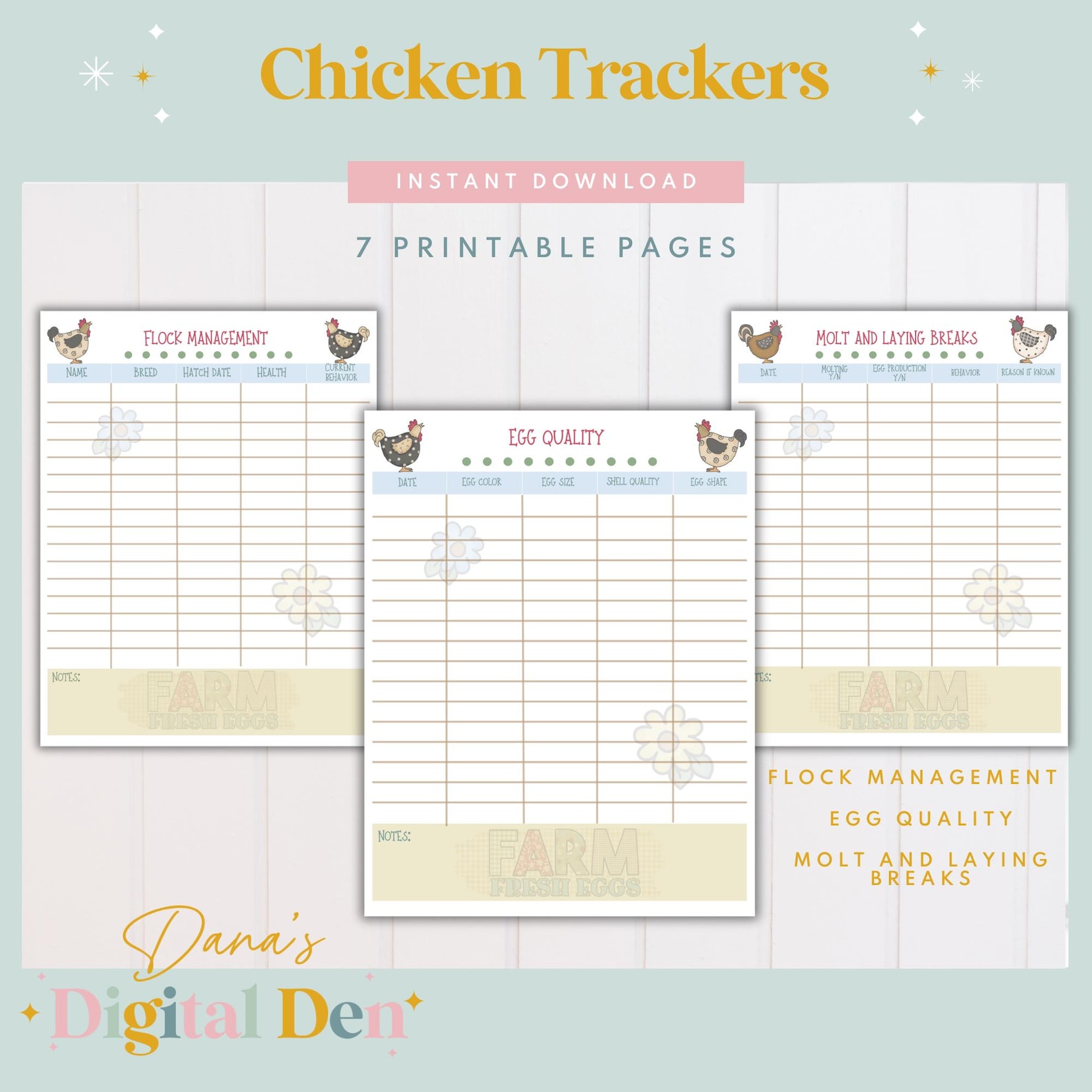 Ultimate Chicken Flock Management Bundle – Printable Flock Log, Egg ...