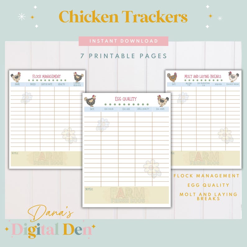 Ultimate Chicken Flock Management Bundle – Printable Flock Log, Egg ...