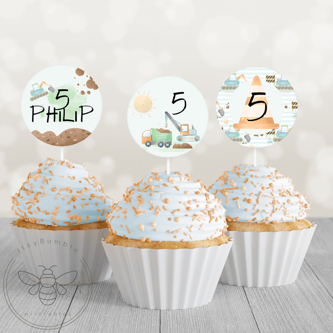 Printable Cupcake Topper | Construction Birthday Party | Instant ...